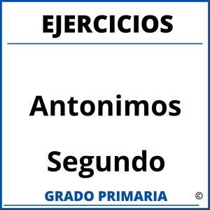 Ejercicios De Sinonimos Y Antonimos Para Niños De Segundo Grado