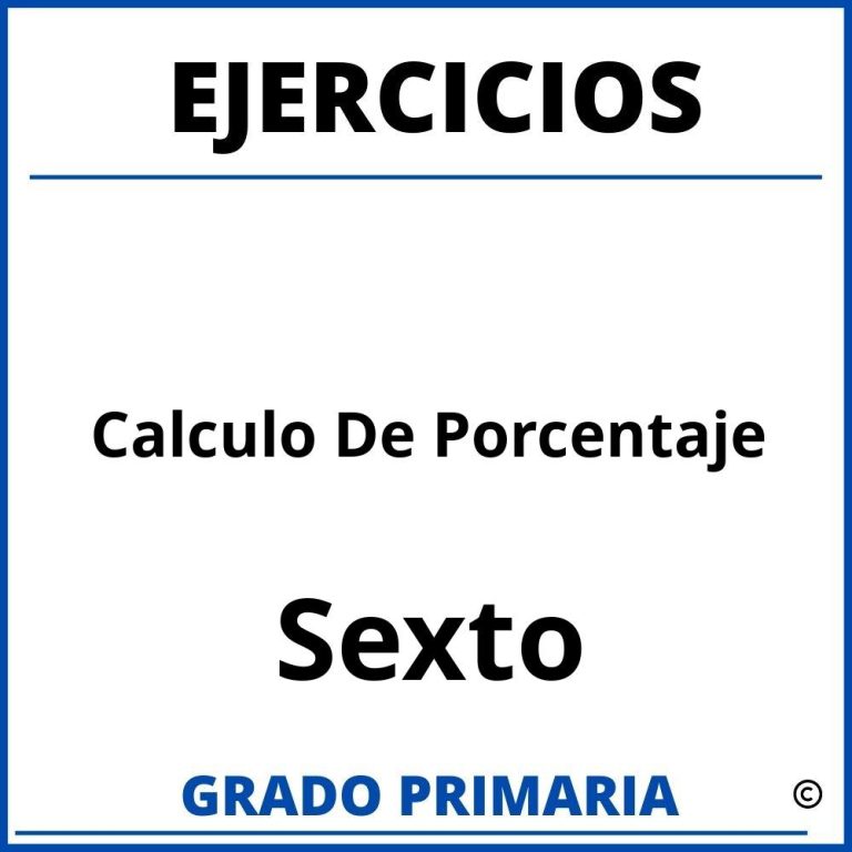 Ejercicios De Porcentaje De Sexto Grado