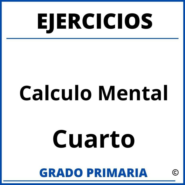 Ejercicios De Calculo Mental De Quinto Grado
