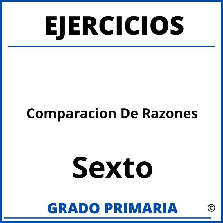 Ejercicios De Razones Y Proporciones Sexto Grado