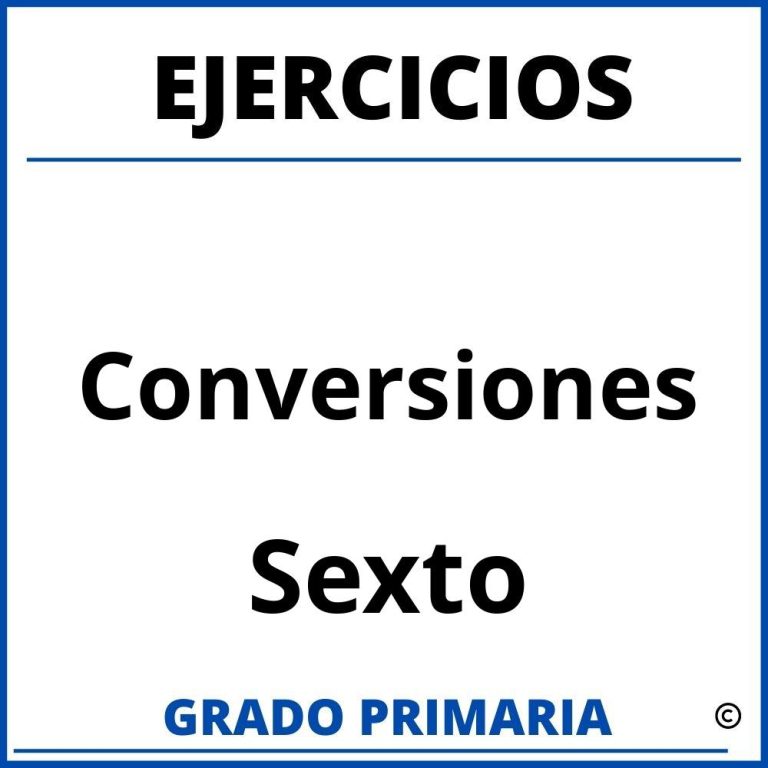 Ejercicios De Conversiones Sistema Ingles Sexto Grado