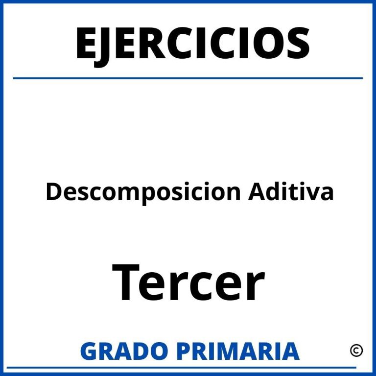 Ejercicios De Descomposicion Aditiva Para Cuarto Grado
