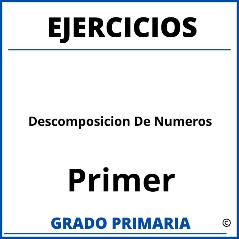 Ejercicios De Descomposicion De Numeros Para Niños De Segundo Grado