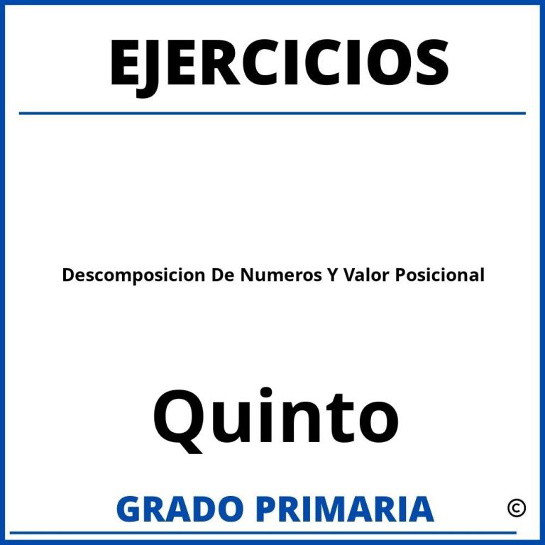 Ejercicios De Valor Posicional Para Sexto Grado