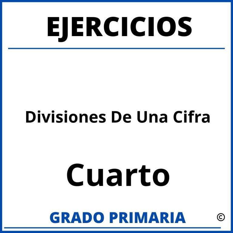 Ejercicios De Divisiones De Una Cifra Para Tercer Grado