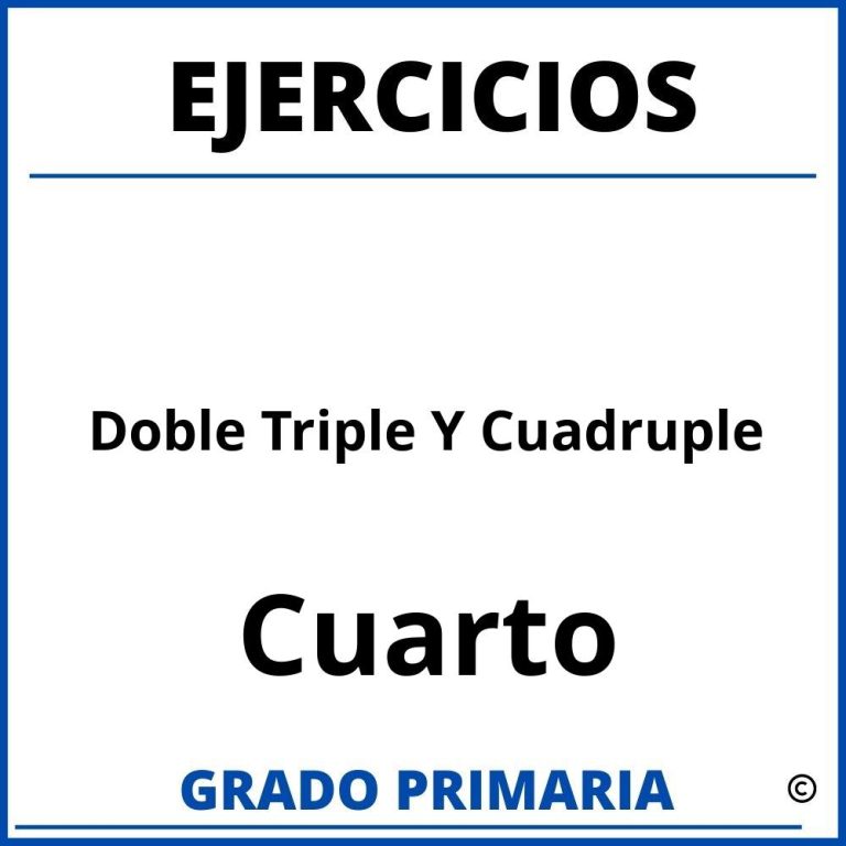 Ejercicios De Doble Y Triple Para Tercer Grado