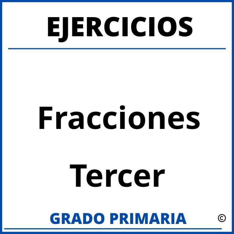 Ejercicios De Comparacion De Fracciones Para Tercer Grado