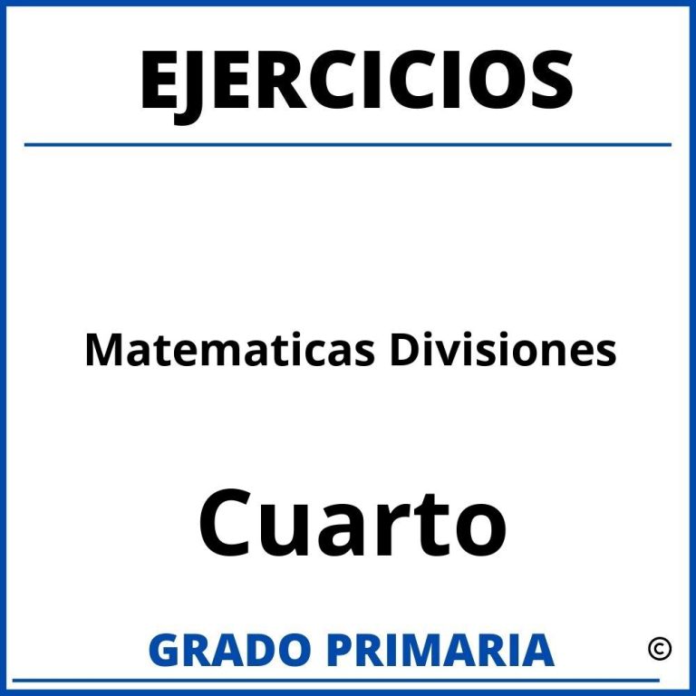 Ejercicios De Matematicas Divisiones Para Tercer Grado