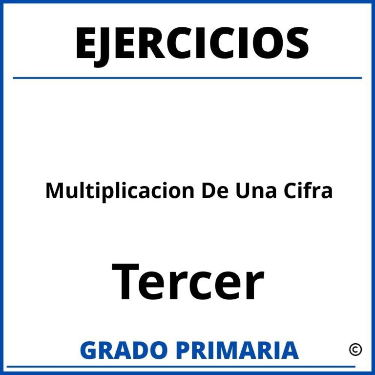 Ejercicios De Divisiones De Una Cifra Para Tercer Grado