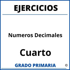 Ejercicios De Decimales Para Cuarto Grado