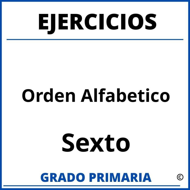 Ejercicios De Orden Alfabetico Para Niños De Primer Grado
