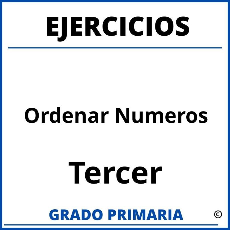 Ejercicios De Ordenar Numeros Para Primer Grado