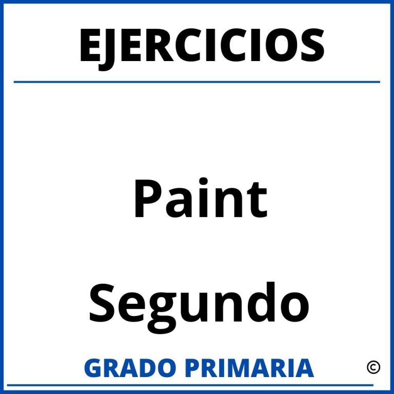 Ejercicios De Paint Para Niños De Primer Grado