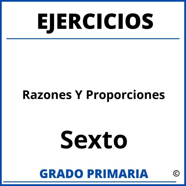 Ejercicios De Razones Para Sexto Grado