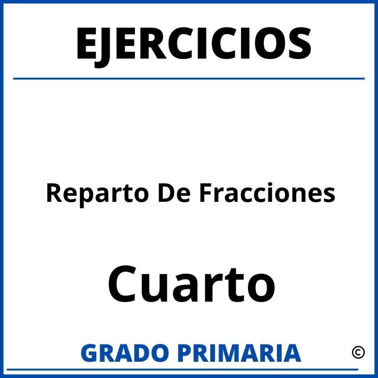 Ejercicios De Reparto De Fracciones Para Tercer Grado