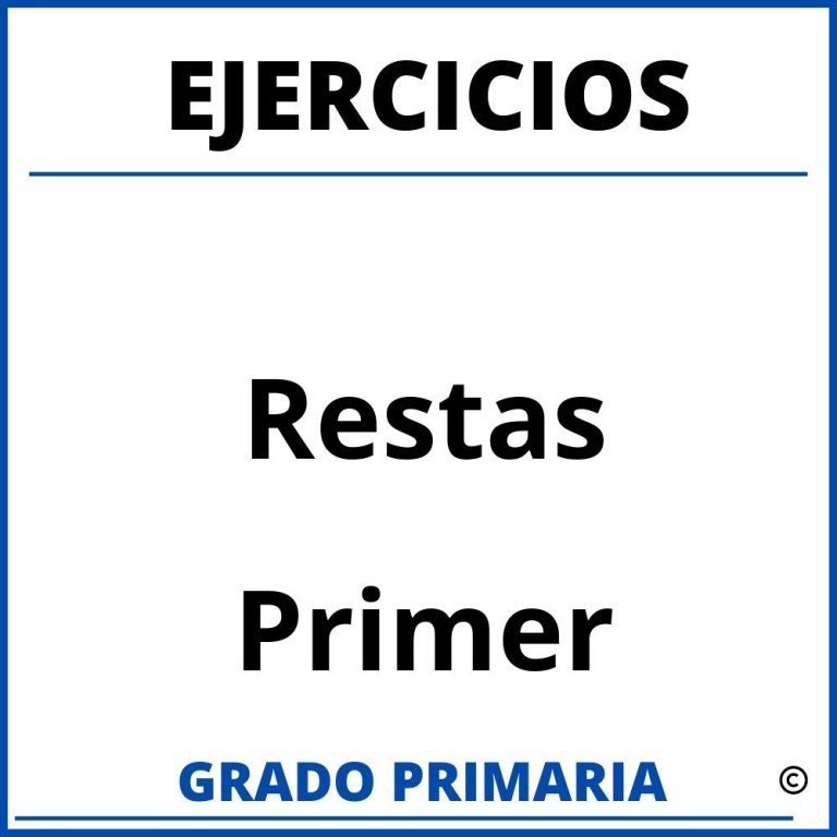 Ejercicios De Restas Con Dibujos Para Primer Grado