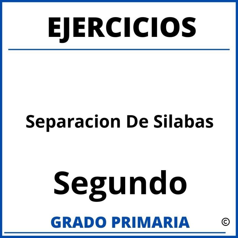 Ejercicios De Silabas Para Segundo Grado
